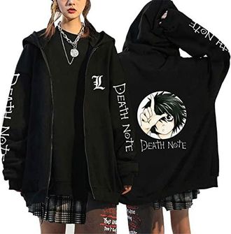 Keephen Death Note Anime Veste &Agrave; Capuche Zipp&eacute;e Hip Hop Streetwear &Agrave; Manches Longues L&acirc;che Casual Mode Sweat