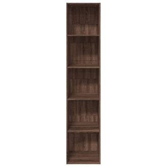 Generic Aufbewahrungs-B&uuml;cherregal, Vertikaler Offener Regal-Organizer, B&uuml;cherregal aus Holzwerkstoff f&uuml;r Wohnzimmer, Schlafzimmer, B&uuml;ro (Braune Eiche)