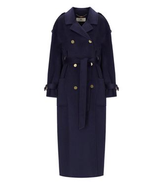 Elisabetta Franchi MANTEAU AVEC CEINTURE BLEU NUIT ELISABETTA FRANCHI