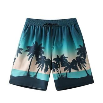 Generic HUIWDP Short de plage pour homme Style vacances Sport Cinq points Coupe ample Surf S&eacute;chage rapide avec doublure int&eacute;rieure, A14, XXL