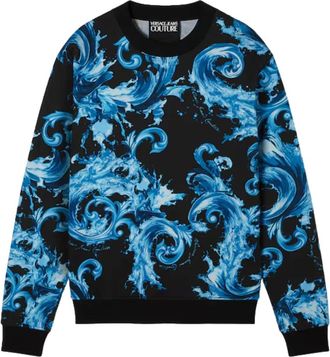 Versace Jeans Couture Homme, Sweatshirts et sweats &agrave; capuche, Noir, Taille: XL SweaT-shirt Imprim&eacute; en Jersey de Coton