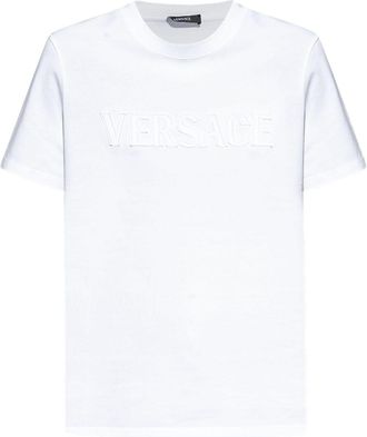 Versace t-shirt brodé à franges - Blanc