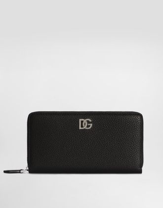 Dolce & Gabbana Portemonnaie Aus Kalbsleder Mit Logo - Mann Geldb&ouml;rsen Und Kleinlederwaren Schwarz Onesize