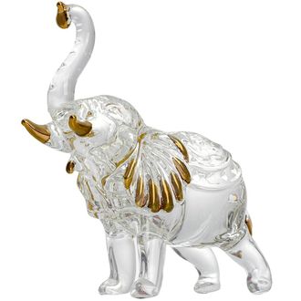 Hemobllo Kristall Elefantenfigur Dekorativ Filigrane Elefantenstatue aus Widerstandsf&auml;higem Kristallmaterial Stabile Tischskulptur f&uuml;r Wohnraum und B&uuml;ro