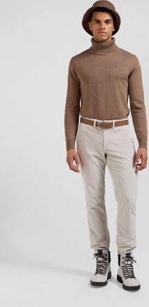 Eden Park Pantalon Chino En Coton Velours Stretch &Eacute;cru Coupe Regular