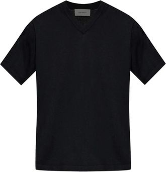 Lisa Yang Homme, Tops, Noir, Taille: L T-shirt &agrave; manches courtes et col en V