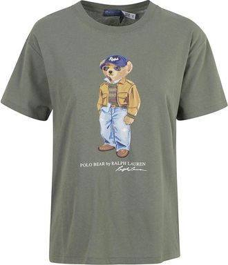 Ralph Lauren Femme, Tops, Vert, Taille: 42 FR T-shirt Polo Bear en jersey