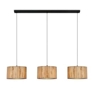 Briloner Pendelleuchte mit Seegras Schirm, 3x E27 Fassung, max. 10 W, Boho, aesthetic, H&auml;ngeleuchte, H&auml;ngelampe Esstisch, Esszimmerlampe h&auml;ngend, Wohnzimmerlam