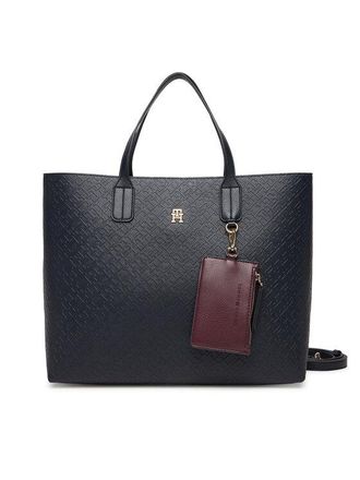 Tommy Hilfiger Handtasche Th Icon Satchel Mono AW0AW18123 Dunkelblau