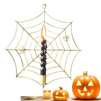 Generico Halloween-Kerzenhalter - Konischer Spinnennetz-Halter, gotische Wandhalterung, festliches dekoratives Zubeh&ouml;r, gruseliger Kerzenhalter f&uuml;r Flur, Schla