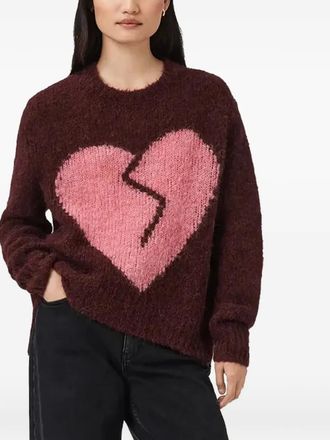 AllSaints pull Luvheart en maille intarsia - Rouge