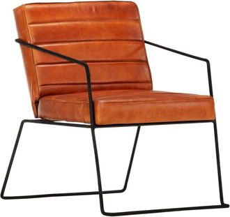 vidaXL Sessel Hellbraun Echtleder vidaXL