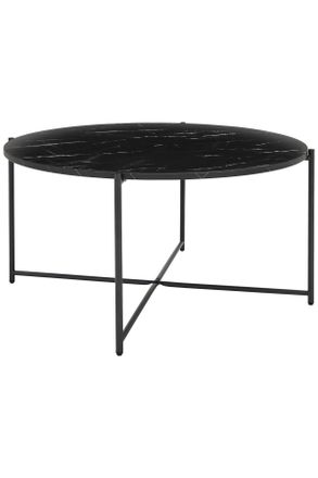 MID.YOU Mid.you Couchtisch, Anthrazit, Metall, Holzwerkstoff, rund, Rundrohr, 83x40x83 cm, Bsci, einfacher Aufbau, Wohnzimmer, Wohnzimmertische, Couchtische