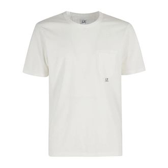 C.P. Company Taschen-T-Shirt im Garment-Dyed-Stil - - Tops - Herren - Wei&szlig; - S