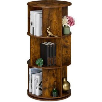 Relaxdays Relaxdays - Petite bibliothèque, avec 15 compartiments, style industriel, pour livres et dvd, h x d : 104 x 50 cm, marron