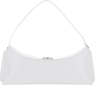 Jacquemus Womens White Shoulder Bag With Engraved Snap Button Calf