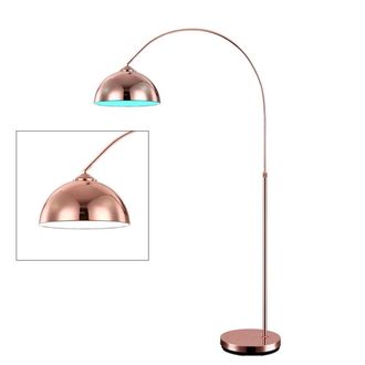 Globo Lighting RGB LED Bogen Steh Stand Lampe Leuchte inkl. Fernbedienung Farbwechlser Beleuchtung Kupfer-Farbig H&ouml;henverstellbar