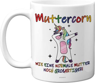 Stuff4 Mamacorn Tasse Mama Geschenk - Lustige Geburtstagsgeschenke für Mama, Weihnachten Geschenkidee - 11oz Kaffeetasse Keramik, Mikrowellen- & Spülmaschine