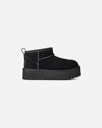 UGG Classic Ultra Mini Plateau-Boot f&uuml;r Kinder | UGG EU in Black, Gr&ouml;&szlig;e Wildleder