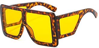 Generic Lunettes de soleil carrées tendance punk pour hommes et femmes 2025 (couleur : D, taille : moyen)