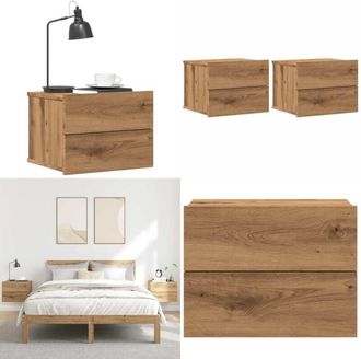 vidaXL Tables de chevet murales 2 pcs chêne artisanal 40x32x30 cm - Vidaxl