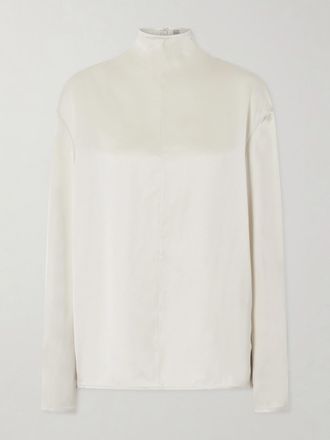 Toteme Blouse &Agrave; Col Montant En Satin - &Eacute;cru