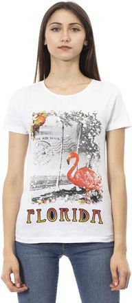 Trussardi Casual T-Shirt mit Rundhalsausschnitt - - Tops - Damen - Wei&szlig; - L