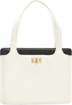 Chanel Sac cabas Pre-owned 2.55 en cuir de veau grain&eacute; - Femme - Pre-owned - Blanc - Taille: ONE Size