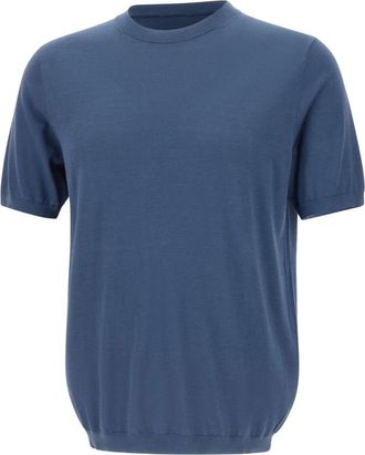 KANGRA Tricot &agrave; col rond manches courtes - Homme - Pulls - Bleu - Taille: 2XL