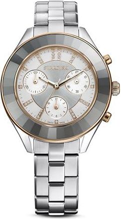 Swarovski Montre Octea Lux Sport, Bracelet En Métal, Blanc, Acier Inoxydable