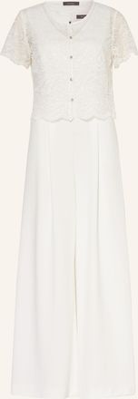 Vera Mont Set: Jumpsuit Und Spitzenjacke Mit Pailletten weiss