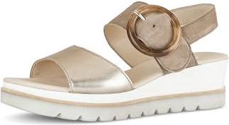 Gabor Sandales compens&eacute;es pour femme, Best Fitting, Beige poudr&eacute; lapin, 41 EU