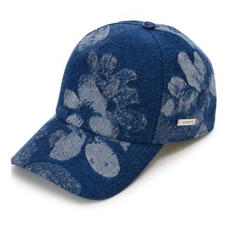 Iceberg Femme, Accessoires, Bleu, Taille: ONE Size Casquette de baseball en denim jacquard floral
