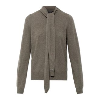 Fabiana Filippi Pull avec &eacute;charpe d&eacute;tachable - Femme - Pulls - Gris - Taille: 36 FR