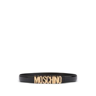 Moschino Logo Lettering Kalbsleder G&uuml;rtel - - Accessories - Damen - Schwarzk - 85 CM
