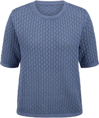 Peter Hahn Rundhals-Pullover 1/2-Arm Peter Hahn blau