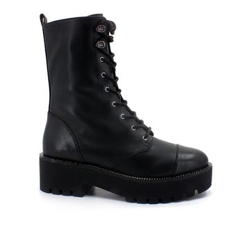 Michael Kors Bryce Leder Plateau Combat Boot - - Shoes - Damen - Schwarzk - 37 EU