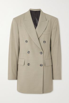 Acne Studios Doppelreihiger Blazer Aus Jacquard Mit Fischgratmuster - Grau