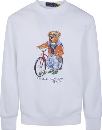Polo Ralph Lauren Homme, Sweatshirts et sweats &agrave; capuche, Blanc, Taille: M SweaT-shirt Classique Col Rond Summer Bear