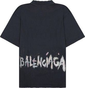 Balenciaga Medium Fit Polyester T-Shirt - Black