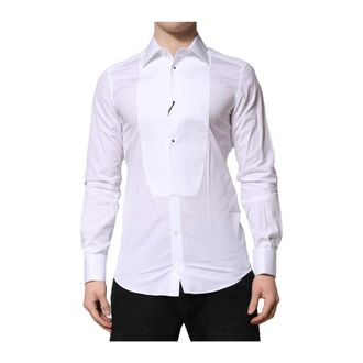 Dolce & Gabbana Luxuri&ouml;ses Wei&szlig;es Goldkronen-Hemd - - Shirts - Herren - Wei&szlig; - M