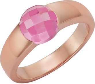 Jamelli Ring Silber 925 rosé-vergoldet mit lavendel-farbenen Quarz-Stein (beh.)
