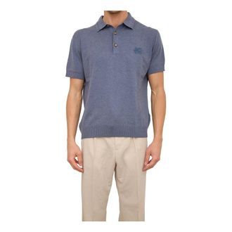 Etro Gestricktes Poloshirt - - Tops - Herren - Blau - XL
