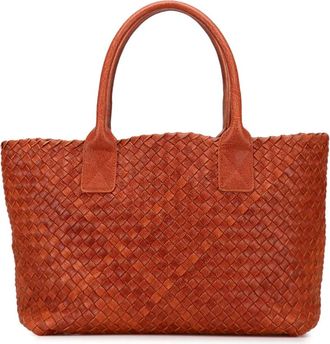 Bottega Veneta petit cabas Cabat en peau dagneau Intreccio (2008) - Marron