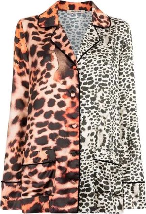 Roberto Cavalli Murena Print Seidenmischungsjacke - - Jackets - Damen - Mehrfarbig - S