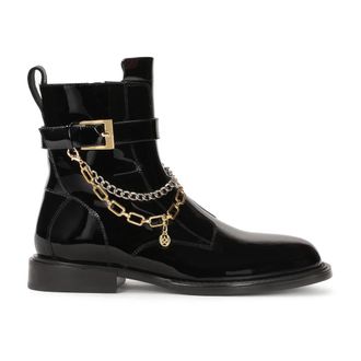 Kazar Lackierte Stiefel mit Ketten verziert - - Shoes - Damen - Schwarzk - 35 EU