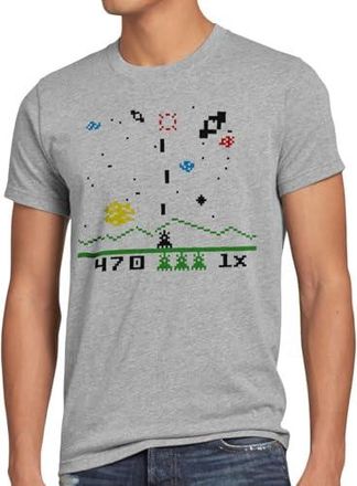 style3 Sheldon Alien Invader T-Shirt Homme, Taille:M;Couleur:Gris chin&eacute;