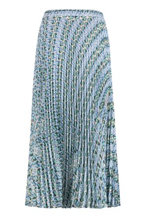 Tory Burch Womens Midi Skirt Printed Blue Polyester