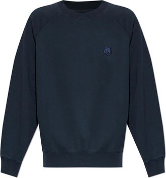 Maison Kitsun&eacute; Homme, Sweatshirts et sweats &agrave; capuche, Bleu, Taille: XL SweaT-shirt avec &eacute;cusson logo