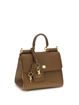 Dolce & Gabbana Womens My Sicily Handbag Caramello Calf Suede; Pvc Shoulder Bags